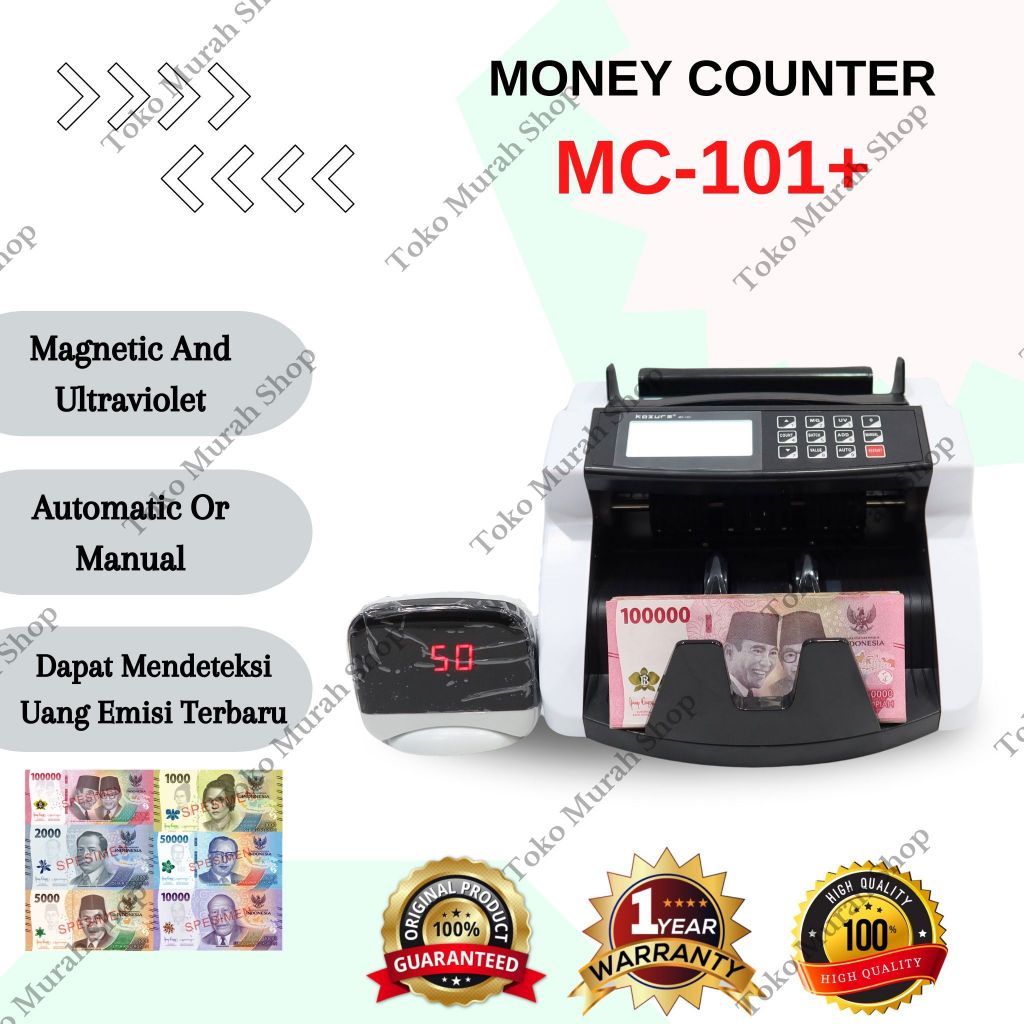 Jual Mesin Penghitung Uang Kozure MC-101+ Money Counter Kozure MC-101 ...