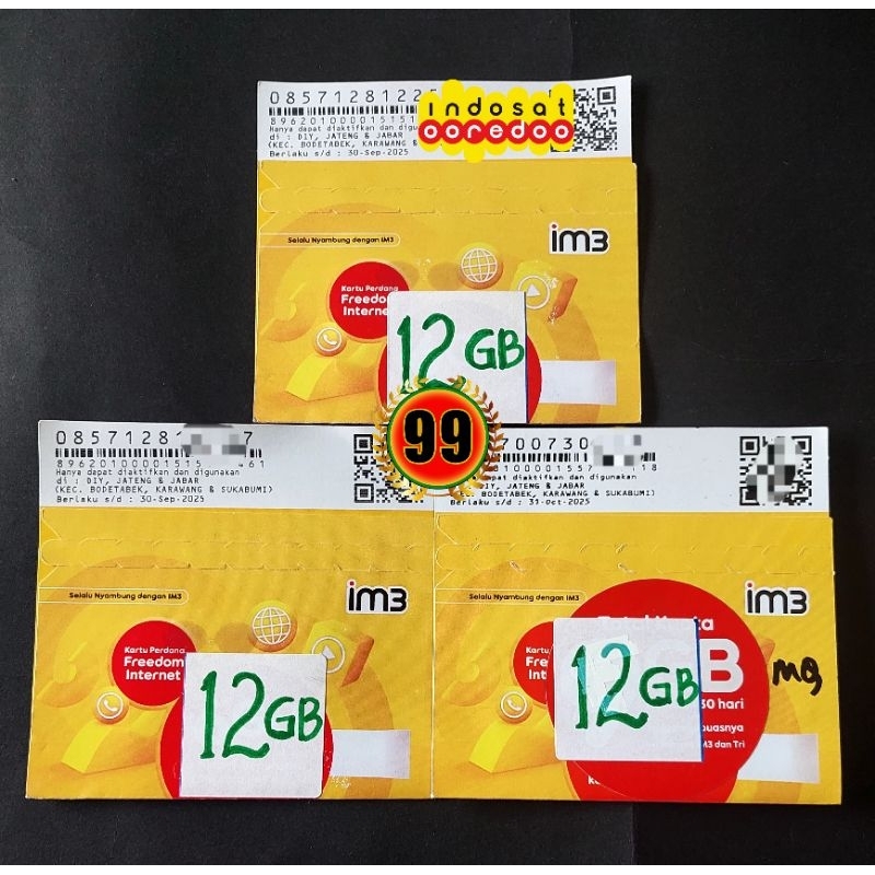 Jual Kartu Internet Indosat 12GB Paket Data Indosat Oredoo | Shopee ...
