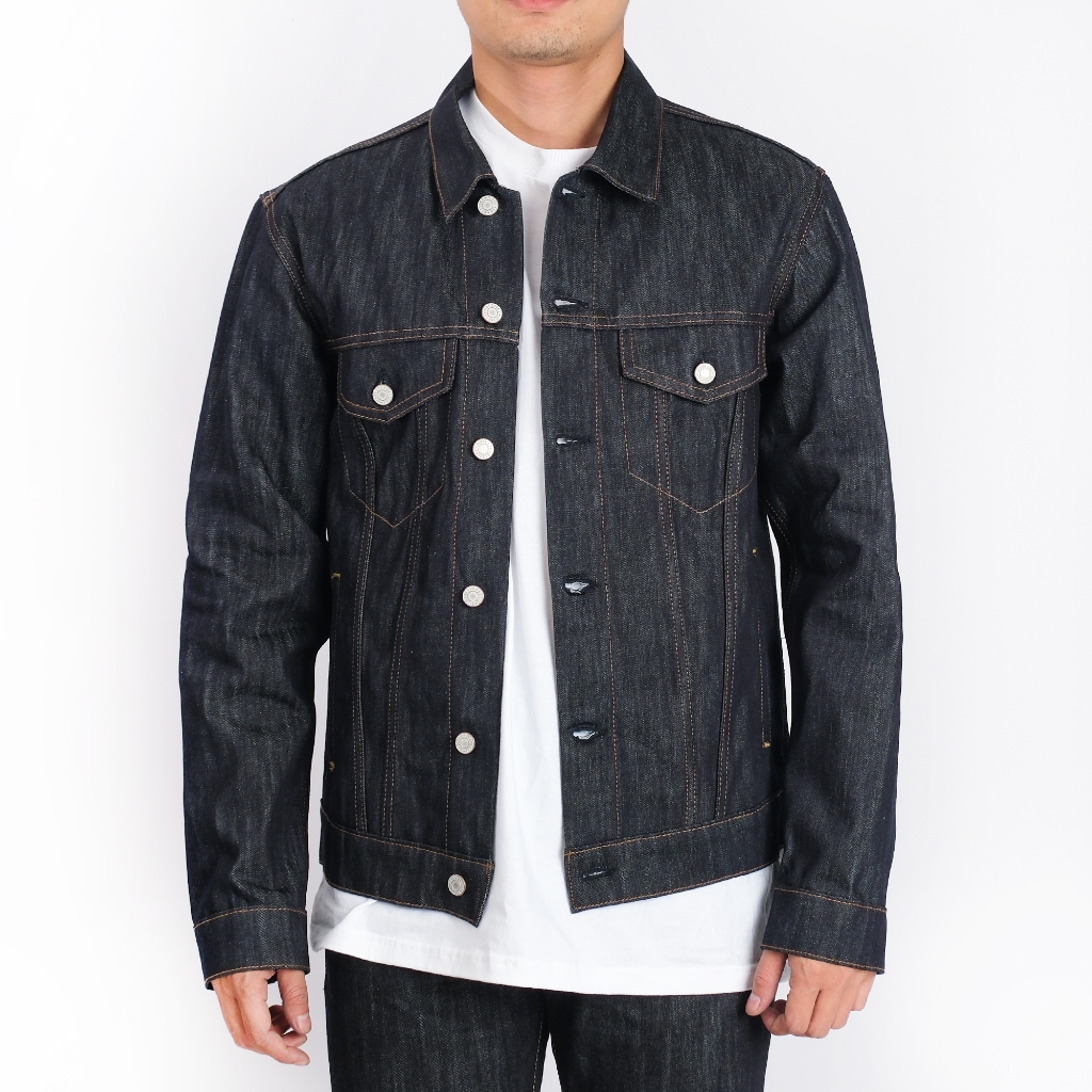 Jual Bespoke Project - Trucker Raw Denim Jacket | Shopee Indonesia