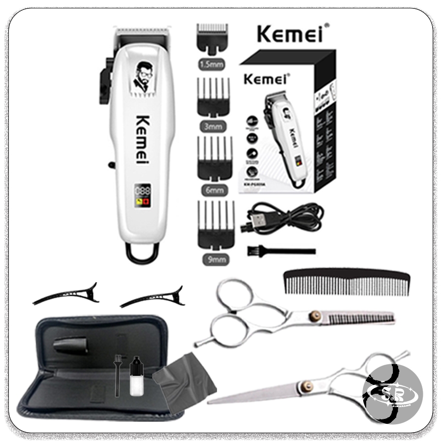 Jual Kemei km-pg809a alat cukur rambut elektrik listrik Portable charger 1 set gunting stainless ...