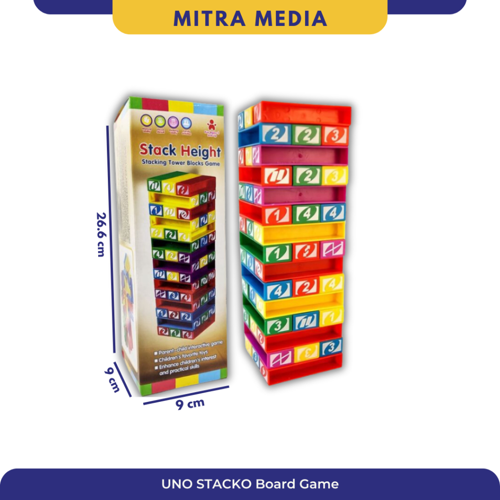 Jual [Mitra Media] Uno Stacko Board Game Mainan Balok Susun Mainan ...