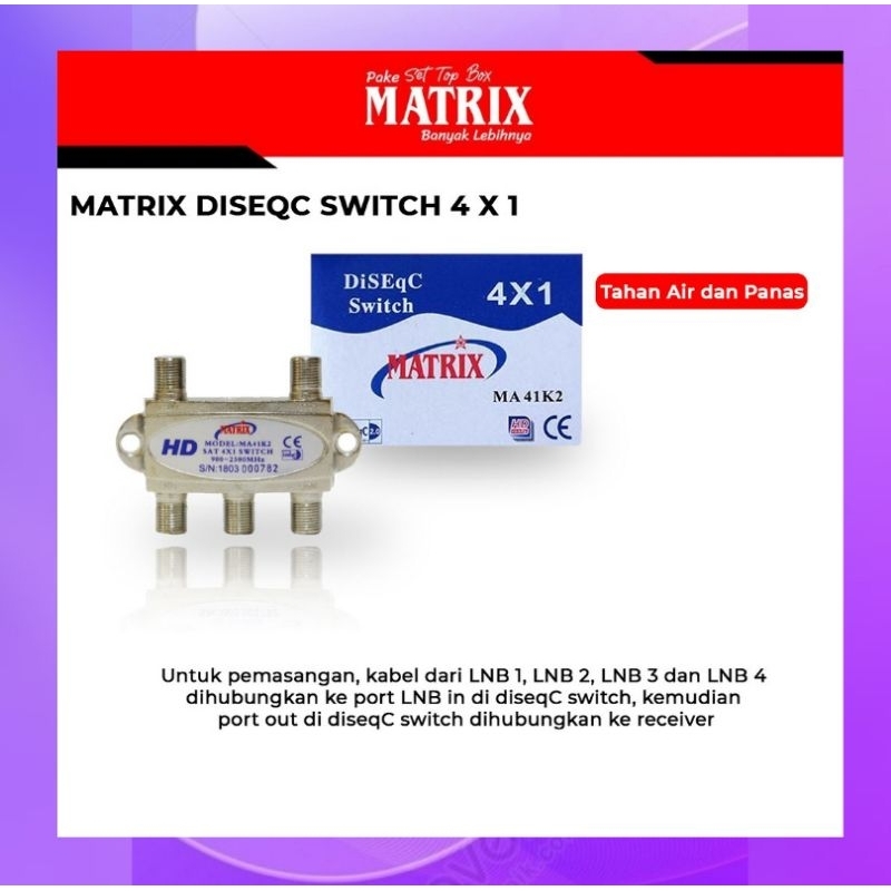 Jual DISEQC SWITCH 4x1 MERK MATRIX | Shopee Indonesia