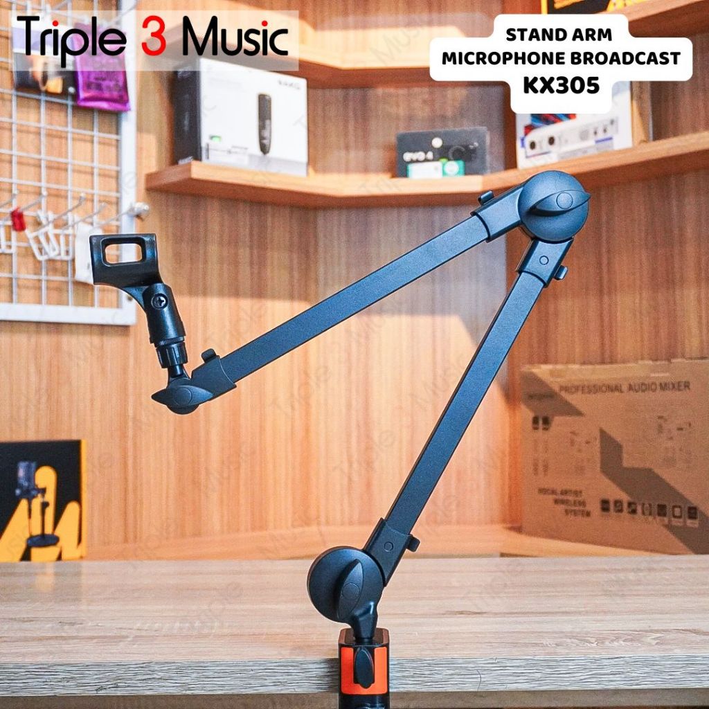 Jual TFF Stand Arm Robot Broadcast radio stand Mic meja stand recording ...