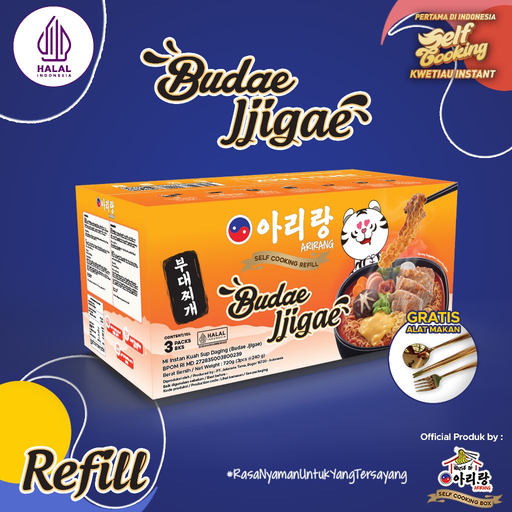 Jual Arirang Self Cooking Refill Budae Jjigae 720gr (3PCS) | Shopee ...