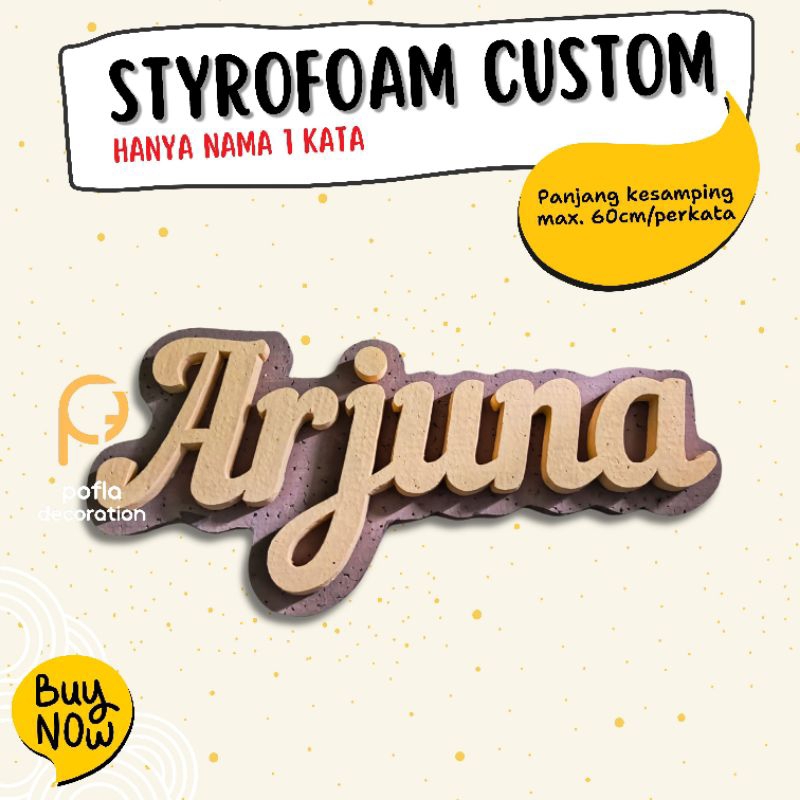 Jual Huruf Custom Styrofoam Nama 1 kata dekorasi backdrop ulang tahun ...