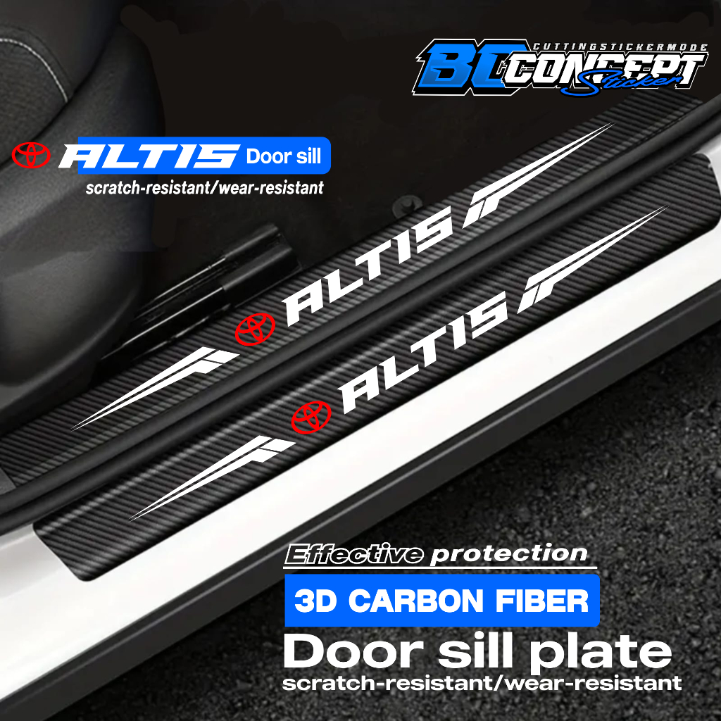 Jual 9pcs sticker sill plate carbon 3d Toyota altis Sticker pelindung ...