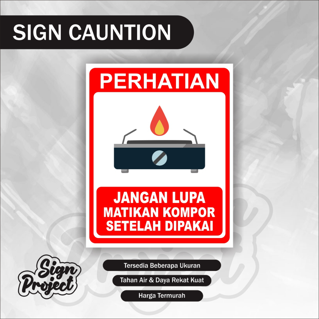 Jual Sticker Matikan kompor / stiker jangan lupa matikan kompor ...