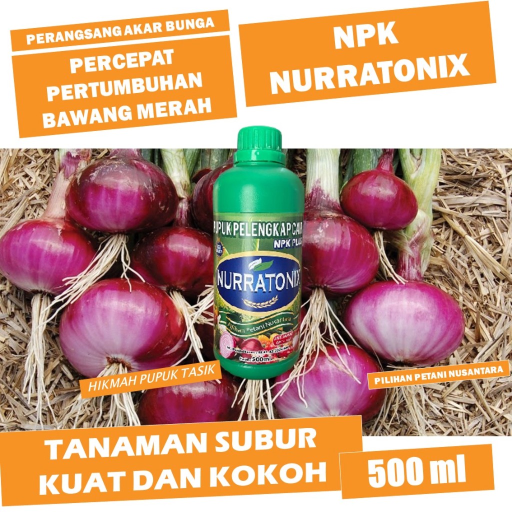 Jual REKOMENDED Pupuk Cair Obat Pelebat Bawang Merah NPK NURRATONIX 500ML Pupuk Cair Perbanyak ...