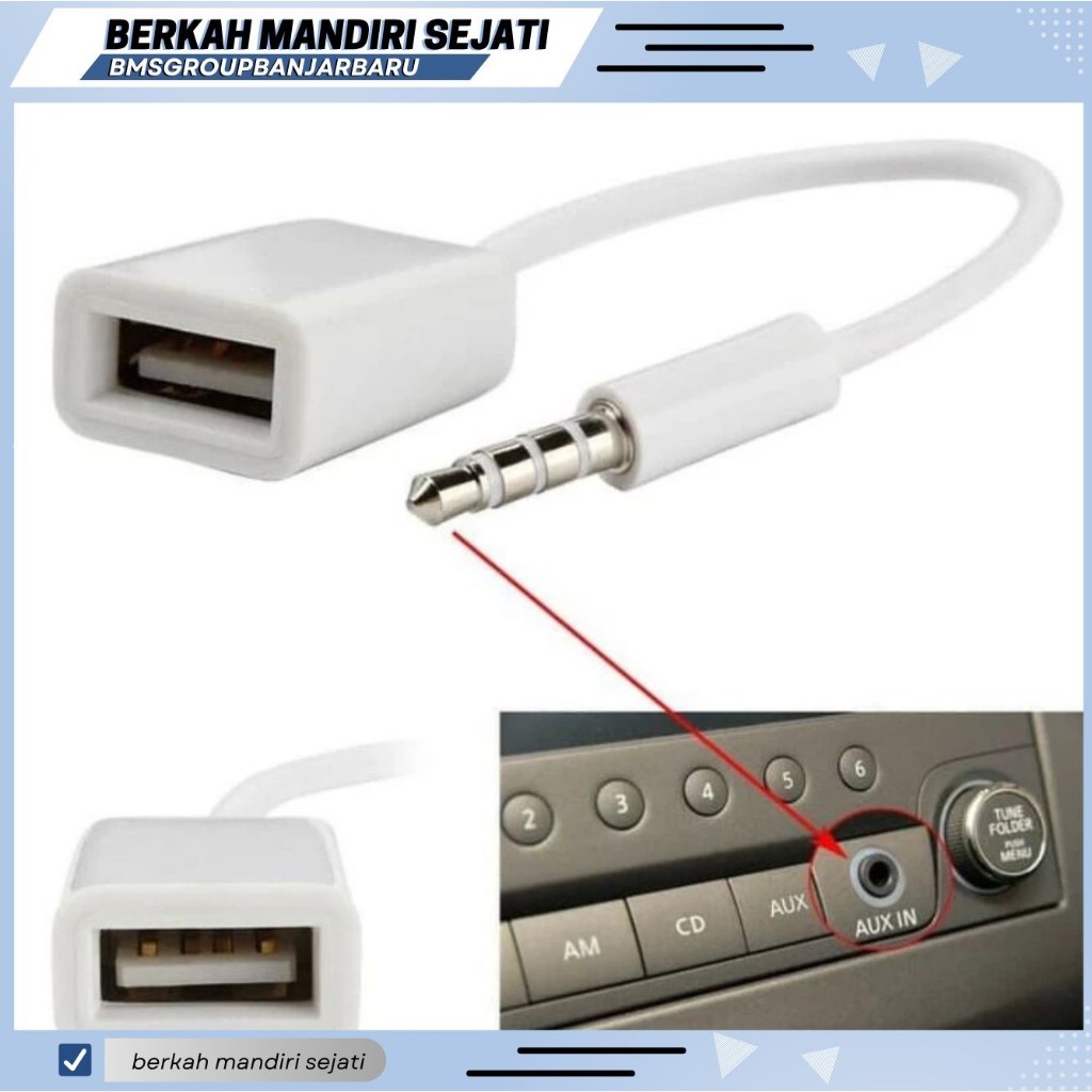 Jual Jack 3.5mm AUX Audio Plug To USB 2.0 OTG Adapter Converter Cable | Shopee Indonesia