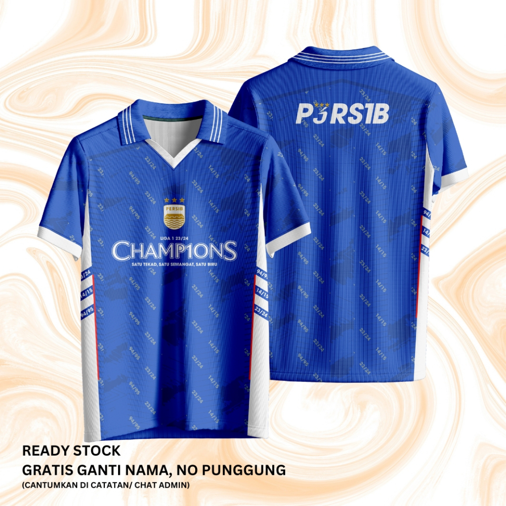 Jual Jersey Baju Bola Persib Champion Hitam 2023 2024|Full Printing ...