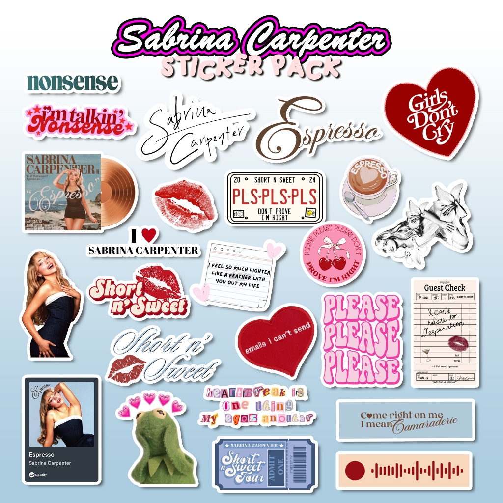 Jual 24pcs SABRINA CARPENTER Stiker Aesthetic Pack | Anti Air Anti ...