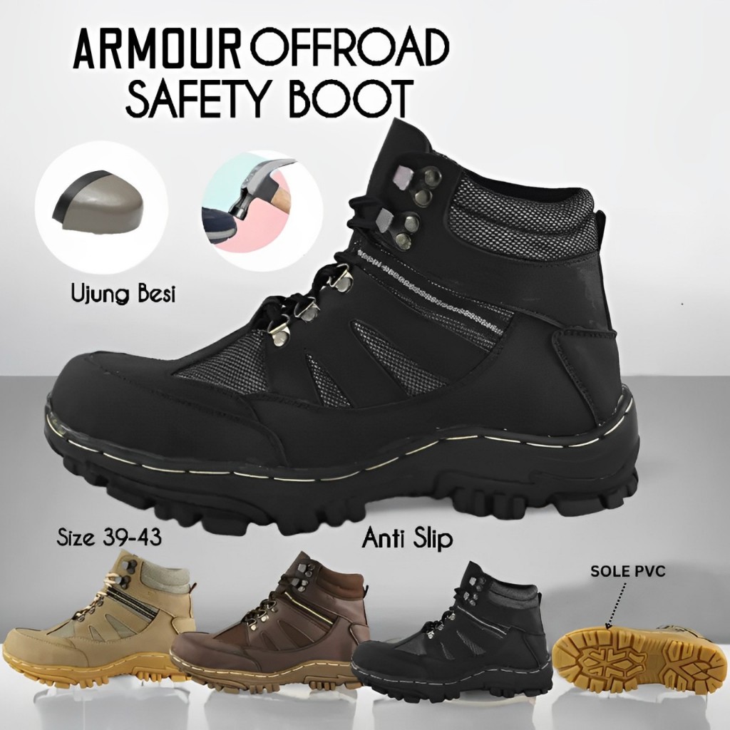 Jual Sepatu Septy Ujung Besi Armor Sefty Pria Kerja Ladang Proyek ...
