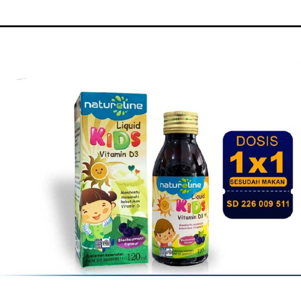 Jual Natureline Liquid Kids vitamin D3 120 ml vitamin D3 400 IU Syrup ...