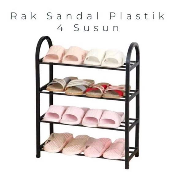 Jual BB7 - Rak Sandal Plastik 4 Susun Tempat Rak Sepatu Sandal 4 ...