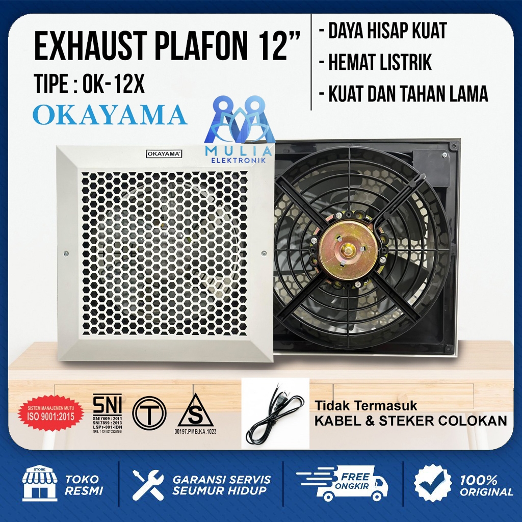 Jual OKAYAMA OK 12X Exhaust Fan 12" Ceiling Plafond Kipas Angin Hexos ...