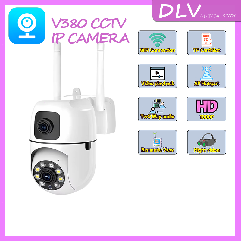 Jual CCTV V380 pro 8MP Dual Lens Dual Screen Auto Tracking Security ...