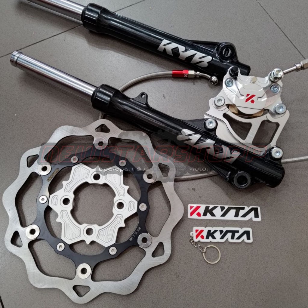 Jual Paketan Shockbreaker Shock Skok Depan KYB Zeto + Kaliper KTC 2piston 2p KNV2 Slim + Disc ...