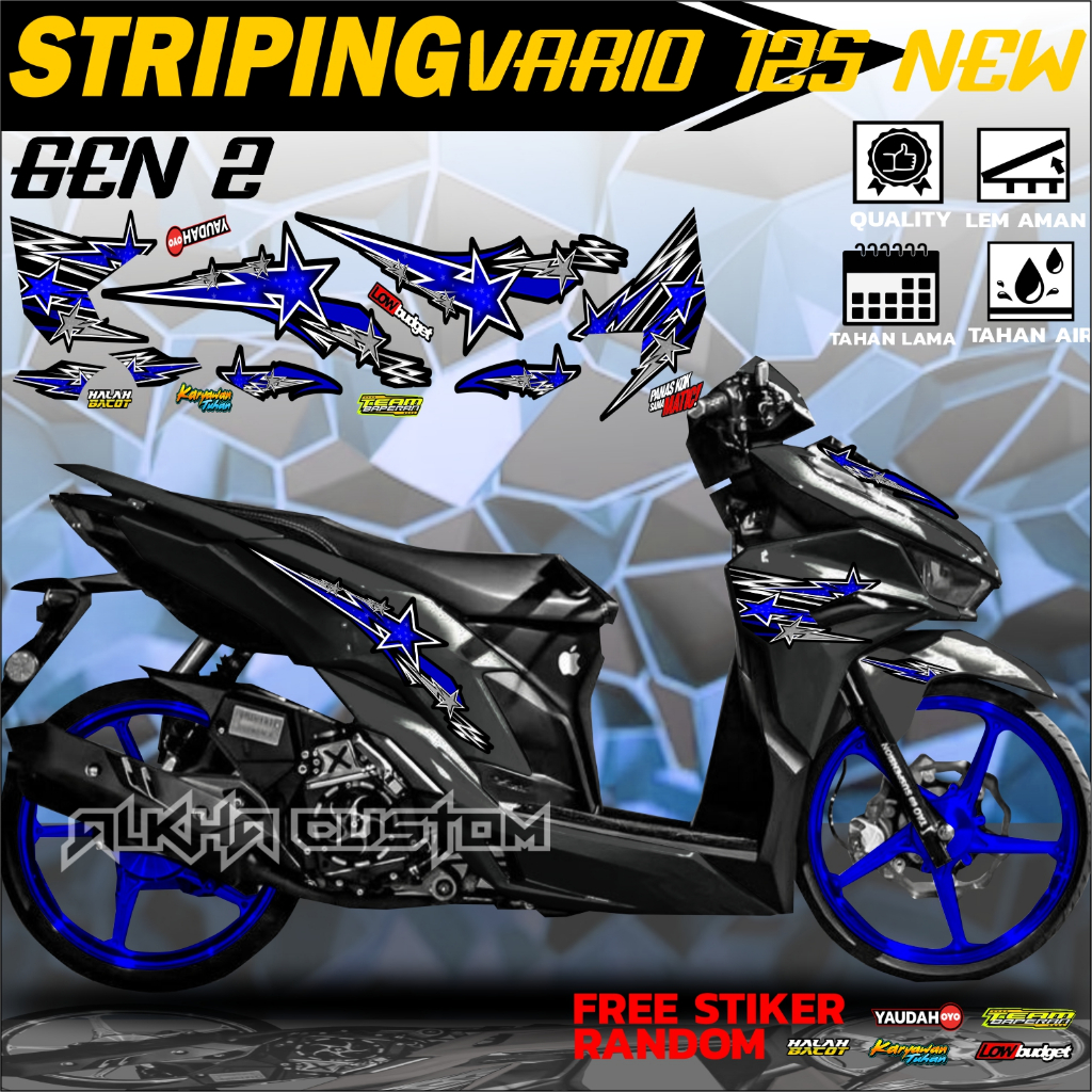 Jual STIKER VARIO 125 NEW STRIPING VARIO 125 GEN 2 BISA REQUES WARNA | Shopee Indonesia