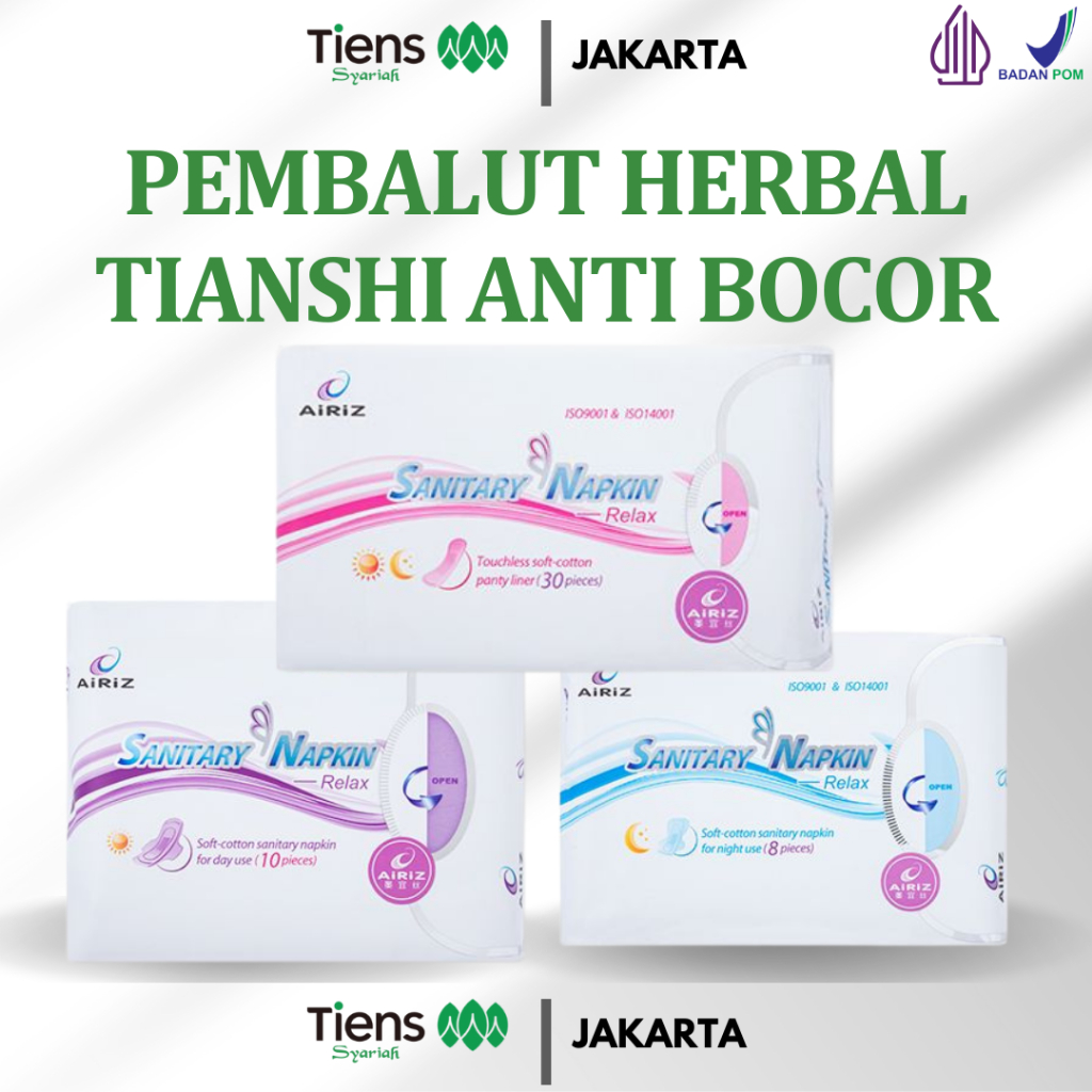 Jual AIRIZ TIENS PEMBALUT HERBAL SEHAT AIRIS SANITARY NAPKIN PANTYLINER ...