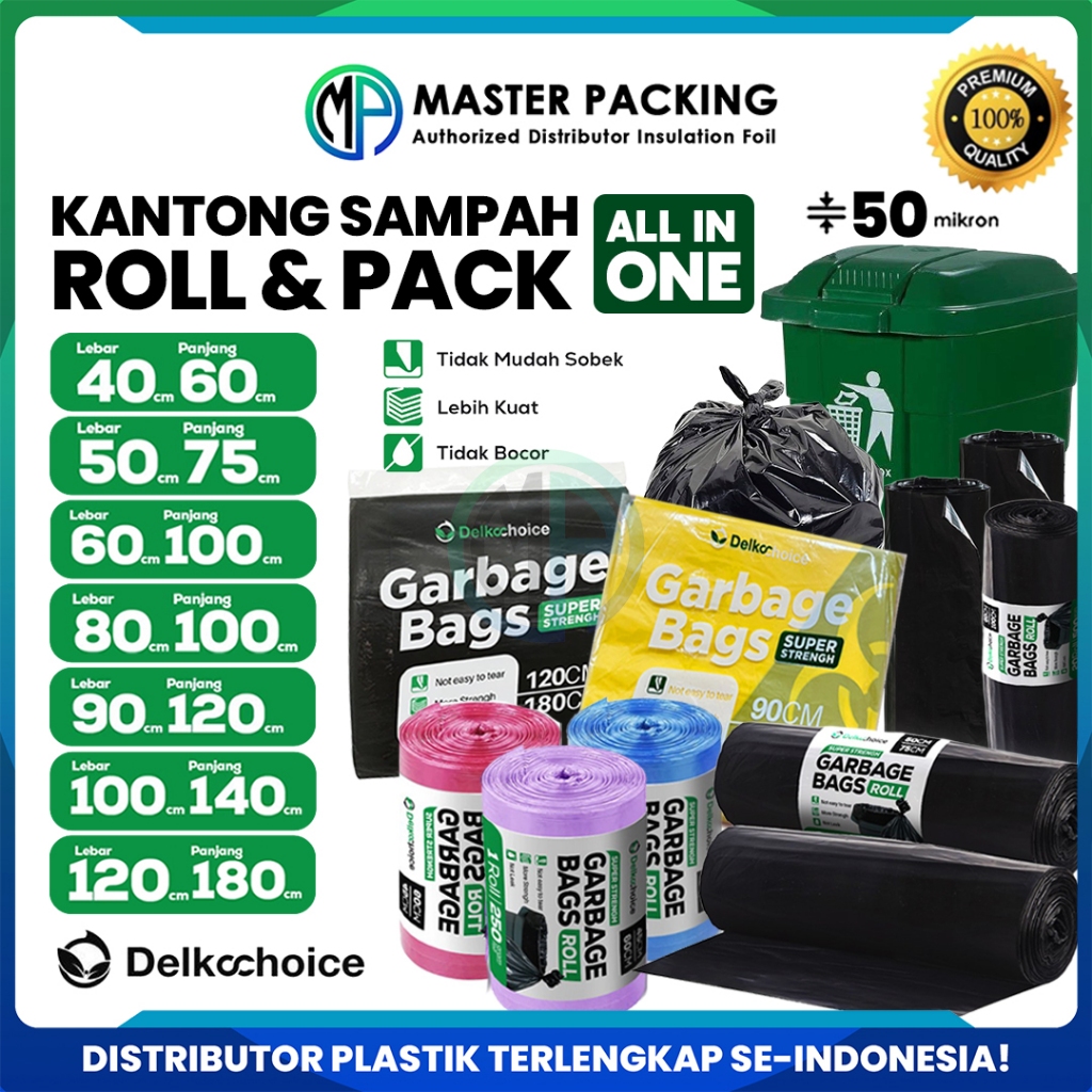 Jual Kantong Plastik Sampah Hitam Tebal / Plastic Trash Bag Kresek Sampah Besar Delkochoice ...
