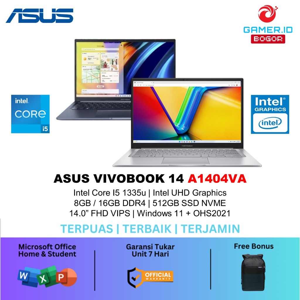 Jual Asus Vivobook 14 A1404VA Intel Core I5 1335u 16gb 512gb W11+OHS 14 ...
