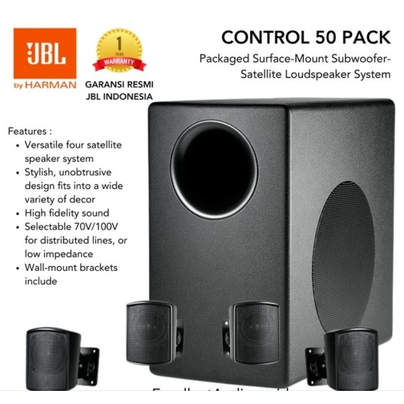 Jual Speaker JBL C50PACK Packaged Surface-Mount Subwoofer-Satellite ...