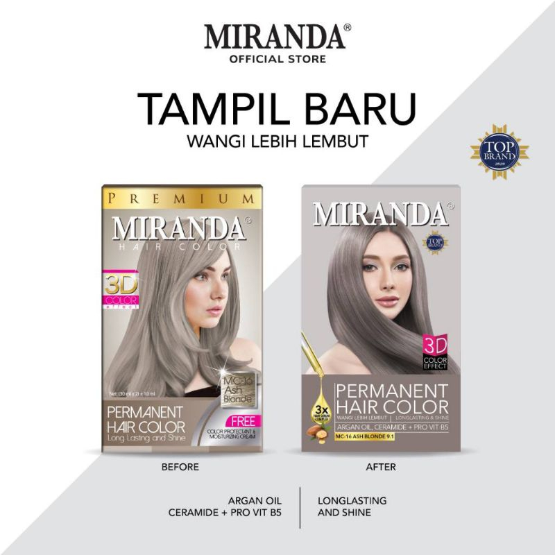 Jual Miranda Hair Color Ash Grey Kemasan Box 30 gr - Semir Rambut - Cat ...