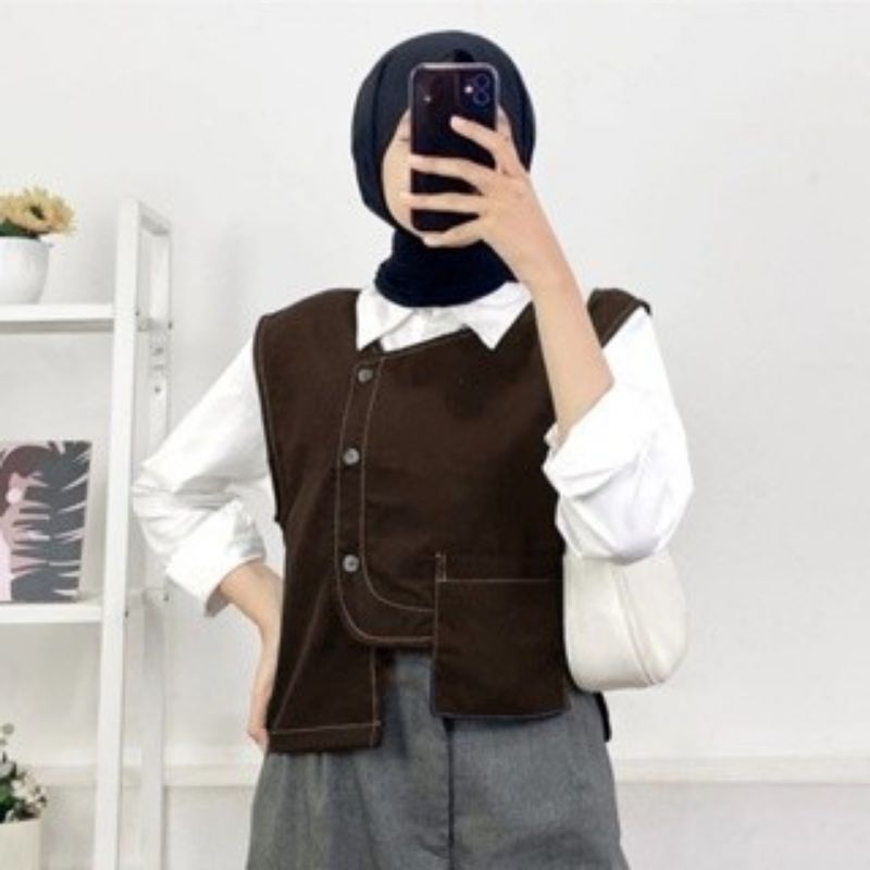Jual VEST WANITA / VEST KOREAN LOK /VEST KEKINIAN | Shopee Indonesia