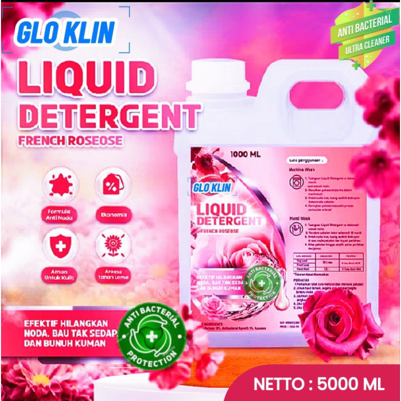 Jual GLO KLIN Liquid Detergent/Deterjen Cair/Sabun Cair Laundry Pakaian ...