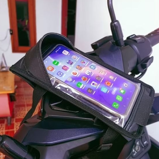 Jual Holder hp motor waterproof anti air tas hp motor kulit sintetis kuat holder ojol | Shopee ...