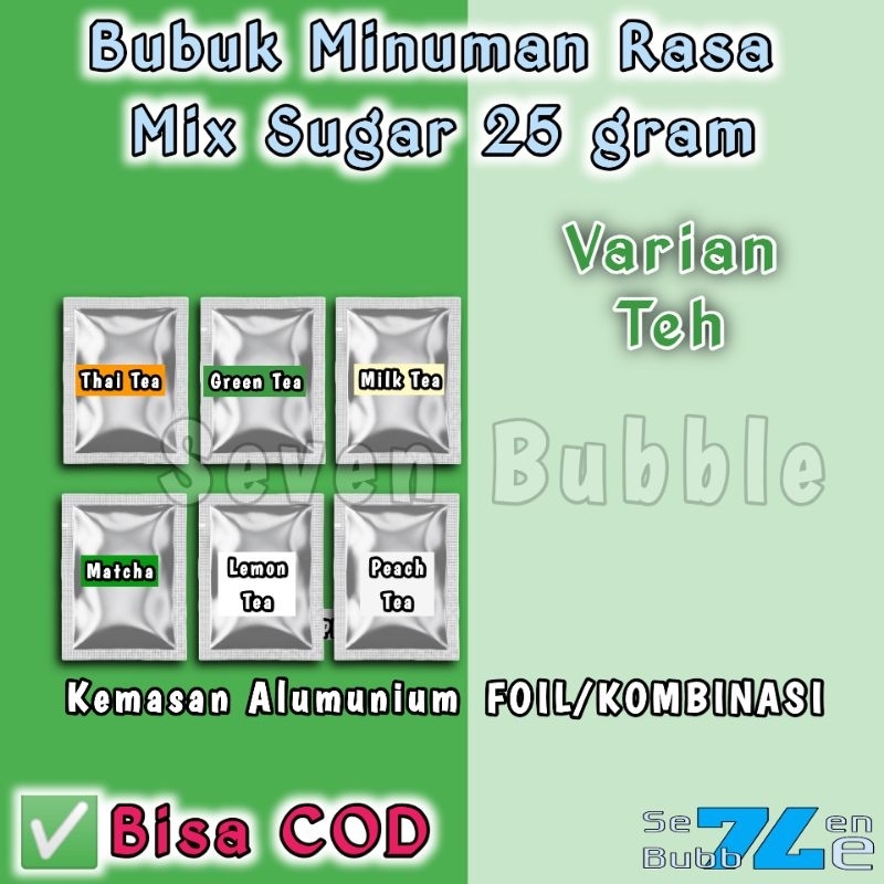 Jual Bubuk Minuman Rasa Mix Sugar 25gr Varian Teh Serbuk Minuman ...