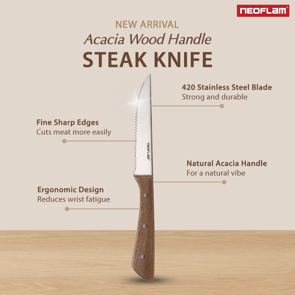 Jual Neoflam Acacia Pisau Steak Knife | Shopee Indonesia