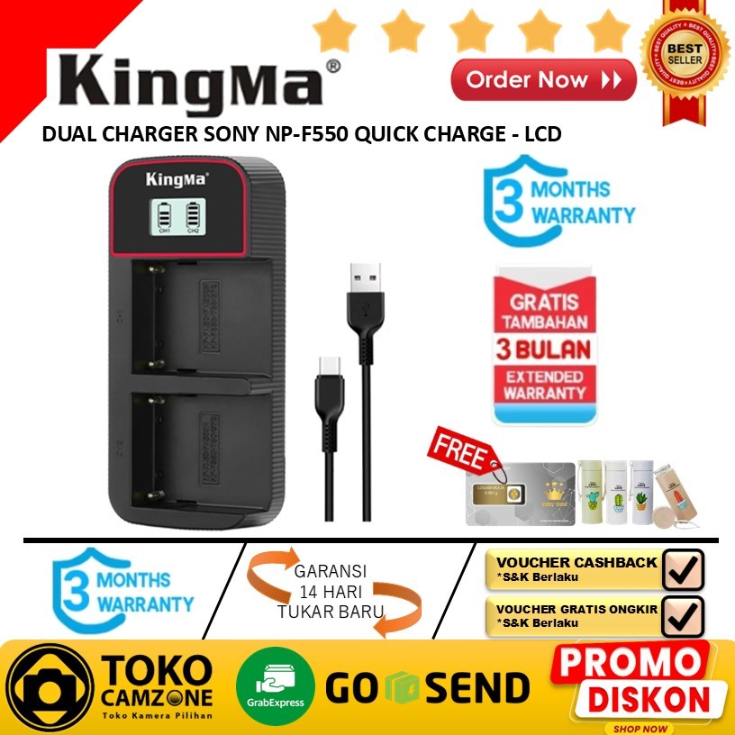 Jual KINGMA Dual Charger Sony NP-F550 Quick Charge - Lcd Display ...