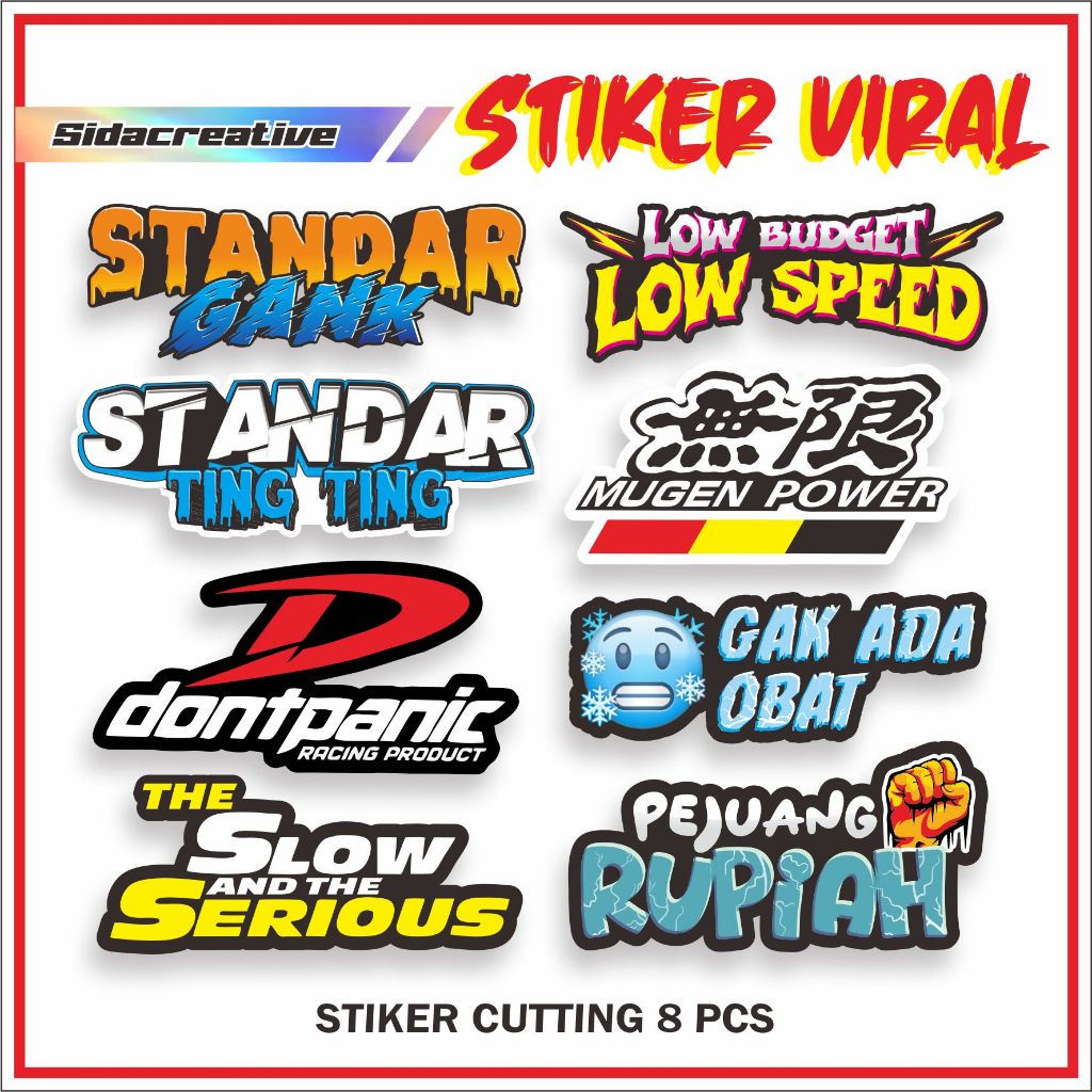Jual Sticker Pack Racing Hologram Kata-Kata Viral | Stiker Motor, Laptop, Helm, HP - Aesthetic ...