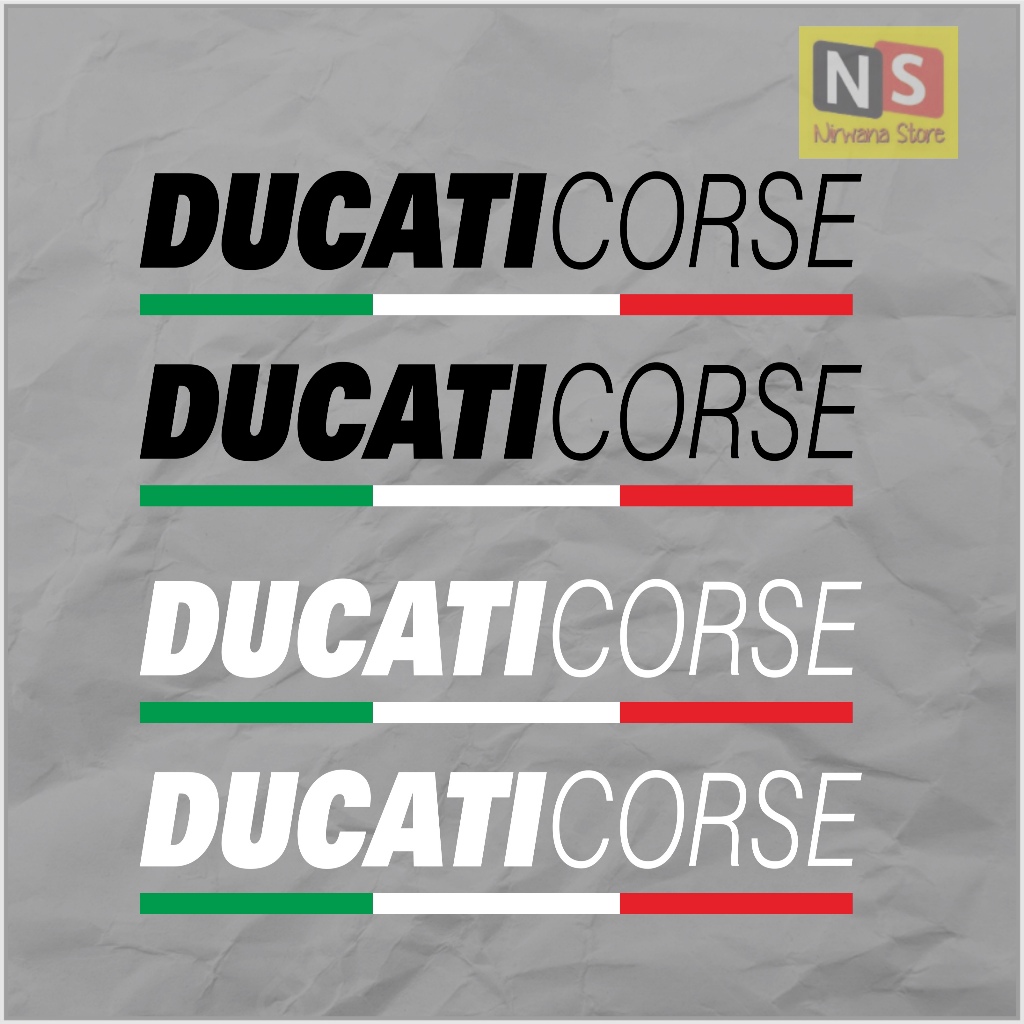 Jual Cutting Sticker Font Ducati Corse Bendera Italy - Stiker Body ...