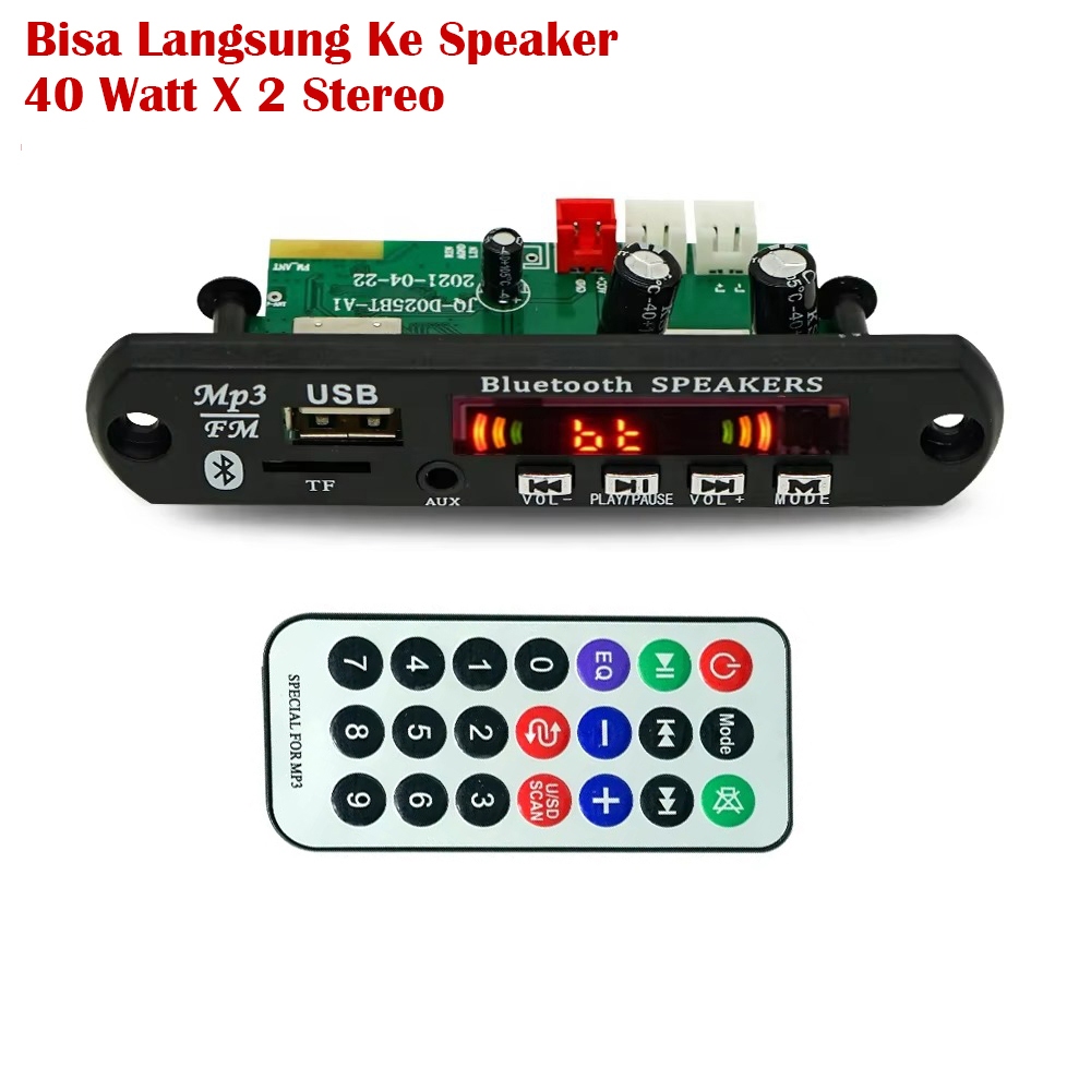 Jual Modul Pemutar MP3 Bluetooth 2X40Watt DC 7V 26V Tinggal sambung ...
