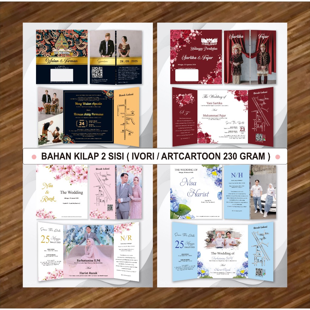 Jual UNDANGAN PERNIKAHAN GLOSSY FULL COLOUR ELEGANT FREE FOTO | Shopee ...