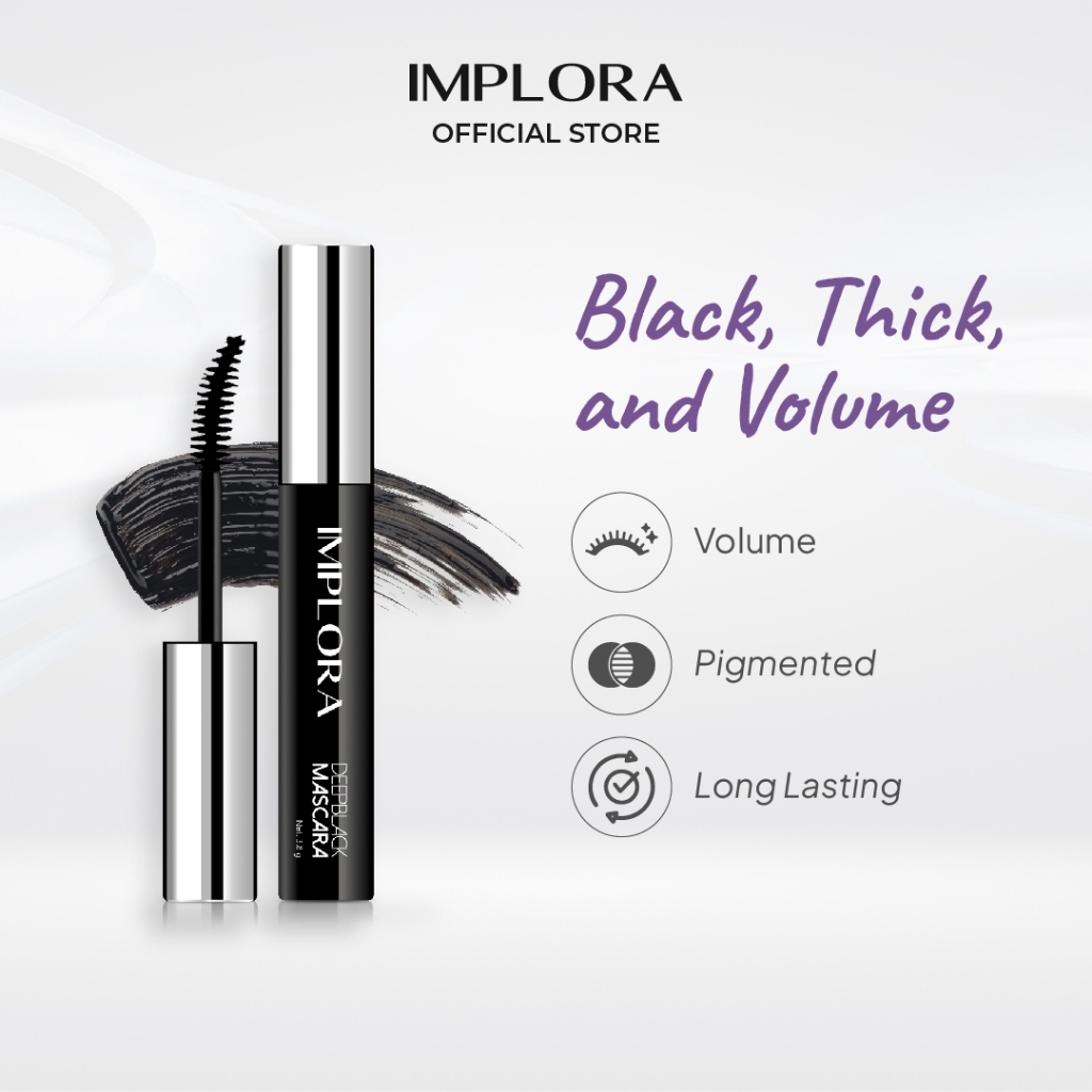 Jual AS IMPLORA Deep Black Mascara Black BPOM / Volume Maskara ...