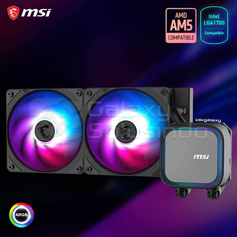 Jual MSI MAG CORELIQUID A13 240mm ARGB Liquid CPU Cooler - Black ...