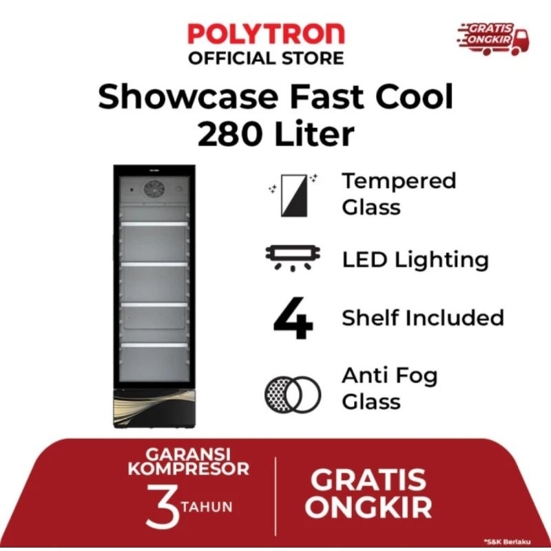 Jual SHOWCASE POLYTRON 5 RAK SCN 237 280LITER SHOWCASE POLYTRON 5RAK ...