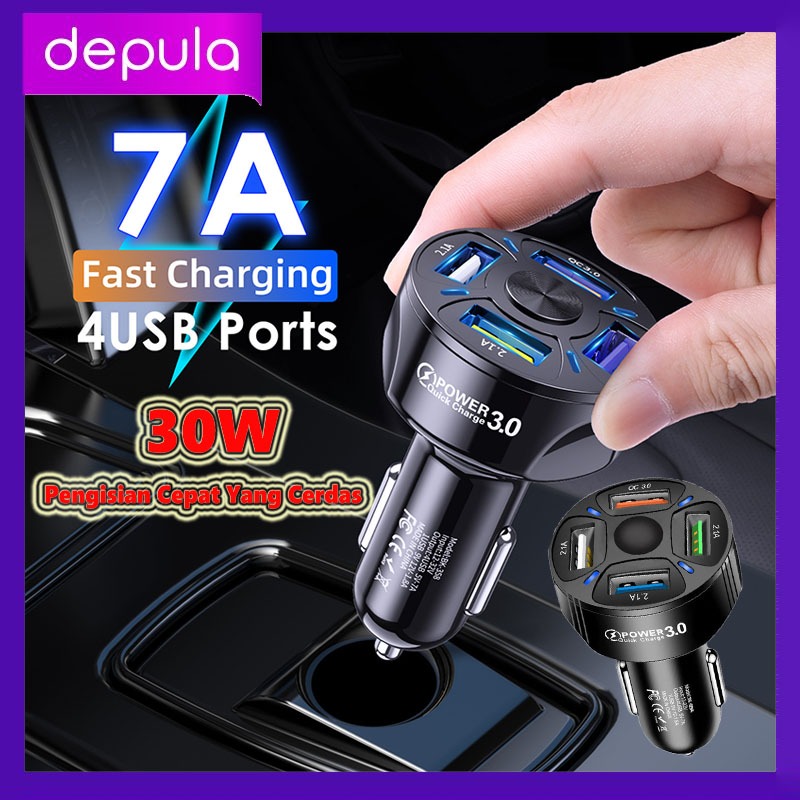 Jual Charger Mobil 4 Port Qc 3.0 3.1a Charger Mobil Fast Charging USB ...