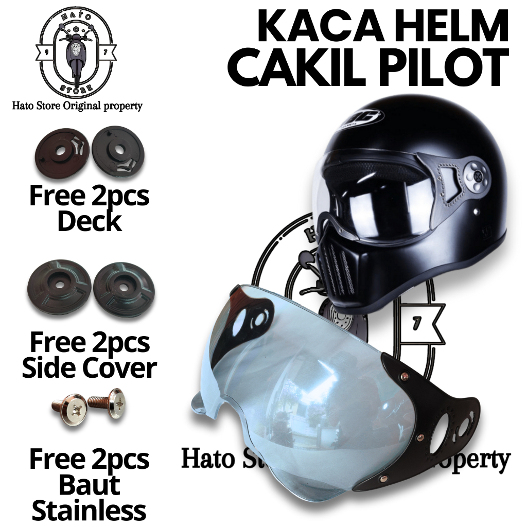 Jual KACA HELM PILOT CAKIL RETRO KLASIK FULL FACE | Shopee Indonesia