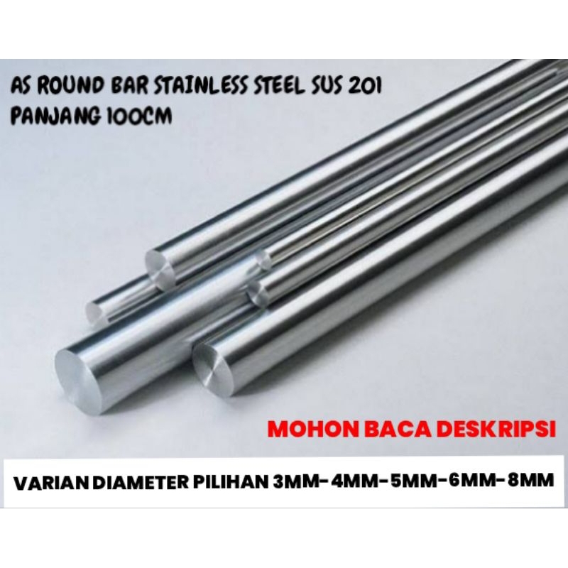 Jual As Round Bar Stainless Steel Sus 201 Panjang 100cm Diameter sesuai ...