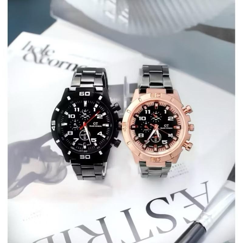 Jual SQ-001 Jam Tangan Pria GT Sport Chrono Grand Touring Rantai Stainlee Steel Korea Fashion ...