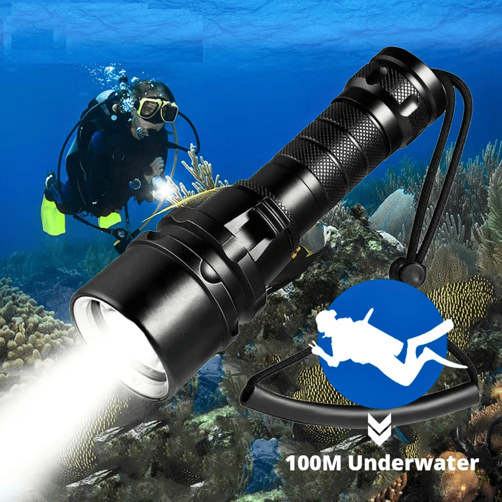 Jual PUSAT YUPARD Senter selam anti air tahan 20 jam Diving super ...