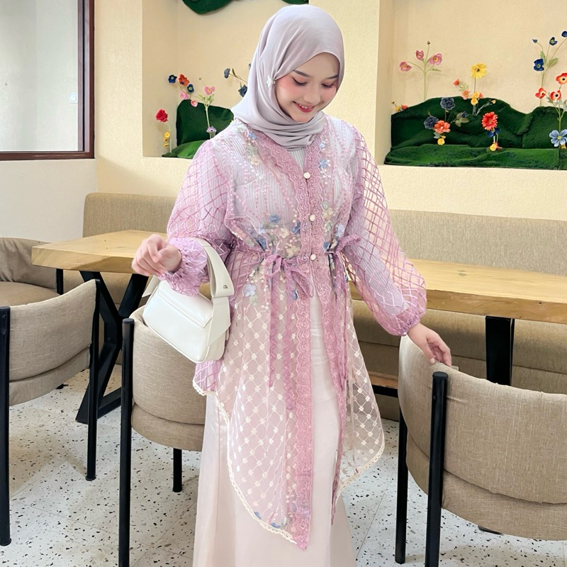 Jual MINSA.ID - Raya Outer Tulle Tunik Brukat Lebaran | Shopee Indonesia