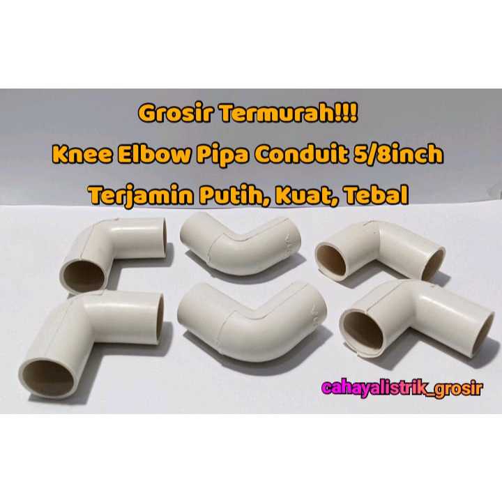 Jual KNEE ELBOW CONDUIT 5/8 SAMBUNGAN PIPA PUTIH KENI 5/8 BAHAN SUPER ...