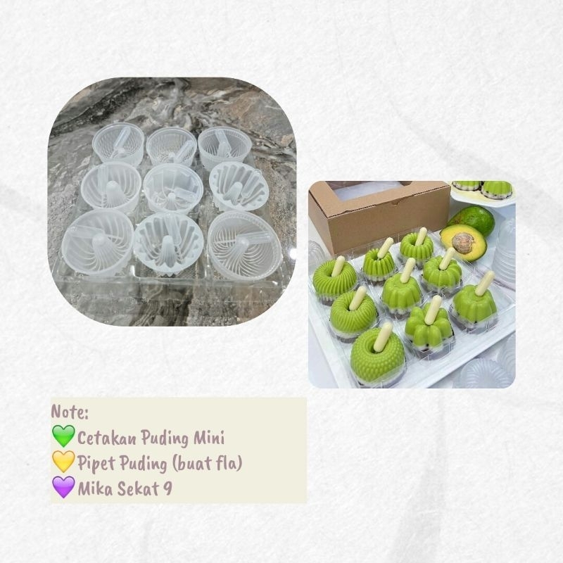 Jual Cetakan Pudding Mini 12 Pcs | Pipet Pudding ( Buat Fla ) 100 Pcs / Wadah Mika Plastik Sekat ...