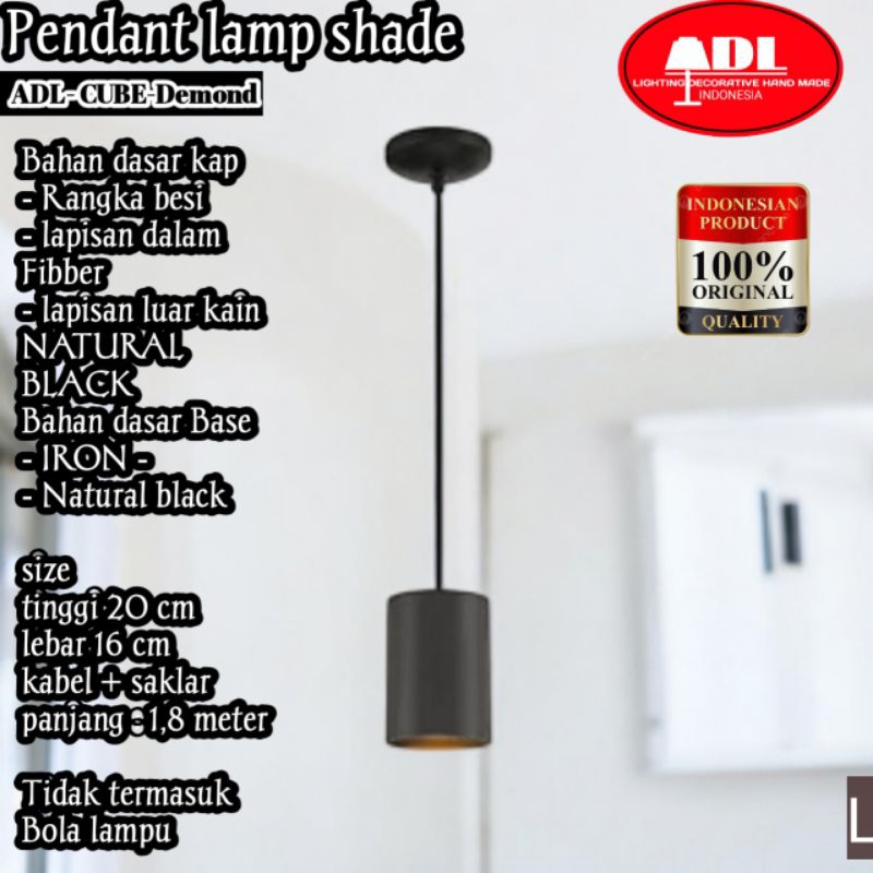 Jual ADL-CUBE-Demand Pendant Lamp Shade Natural putih lampu gantung ...