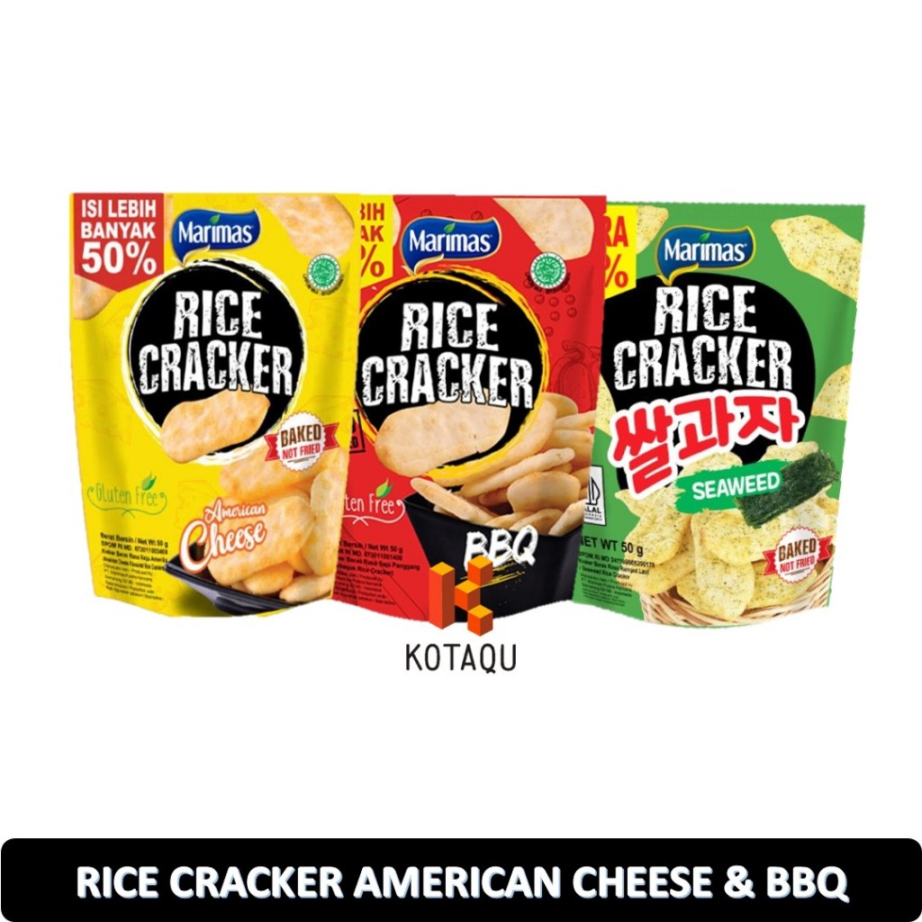 Jual Marimas Rice Cracker - American cheese - BBQ - Seaweed 50gr ...